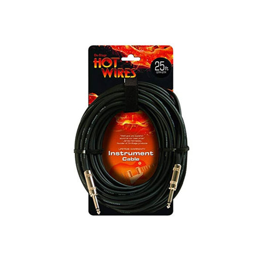 Hot Wire 25' Instrument Cable – 1/4" to 1/4" Plugs – Pecknel Music
